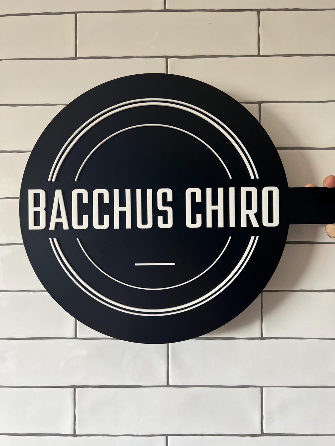 Metal Wall Mounted Sign | Custom Business Storefront Sign | Round Fold ...