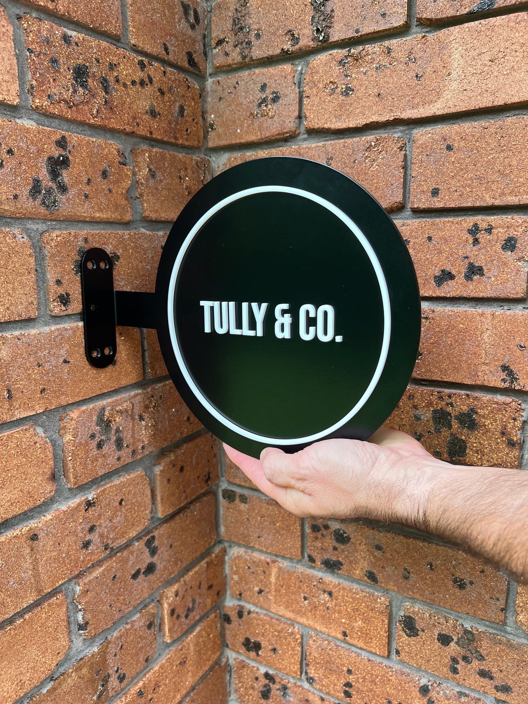 Metal Wall Mounted Sign Custom Business Storefront Sign Round Fold Sign ...