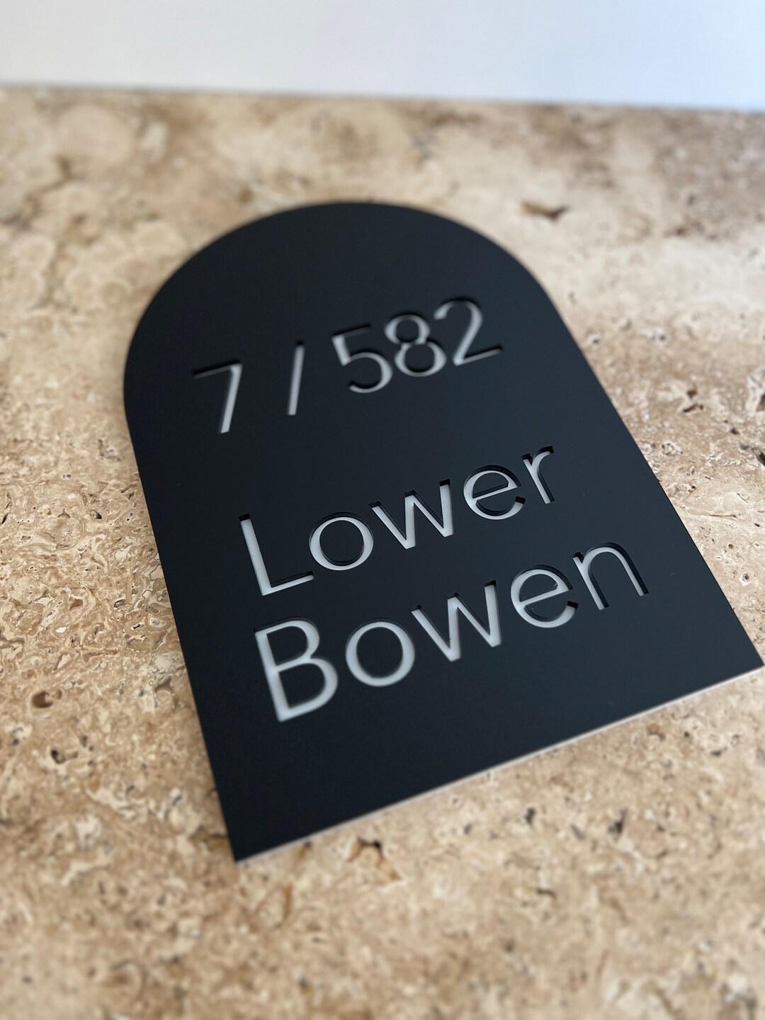 Small (A5) Arch House Number Signage | Manly Dual Layered Style ...