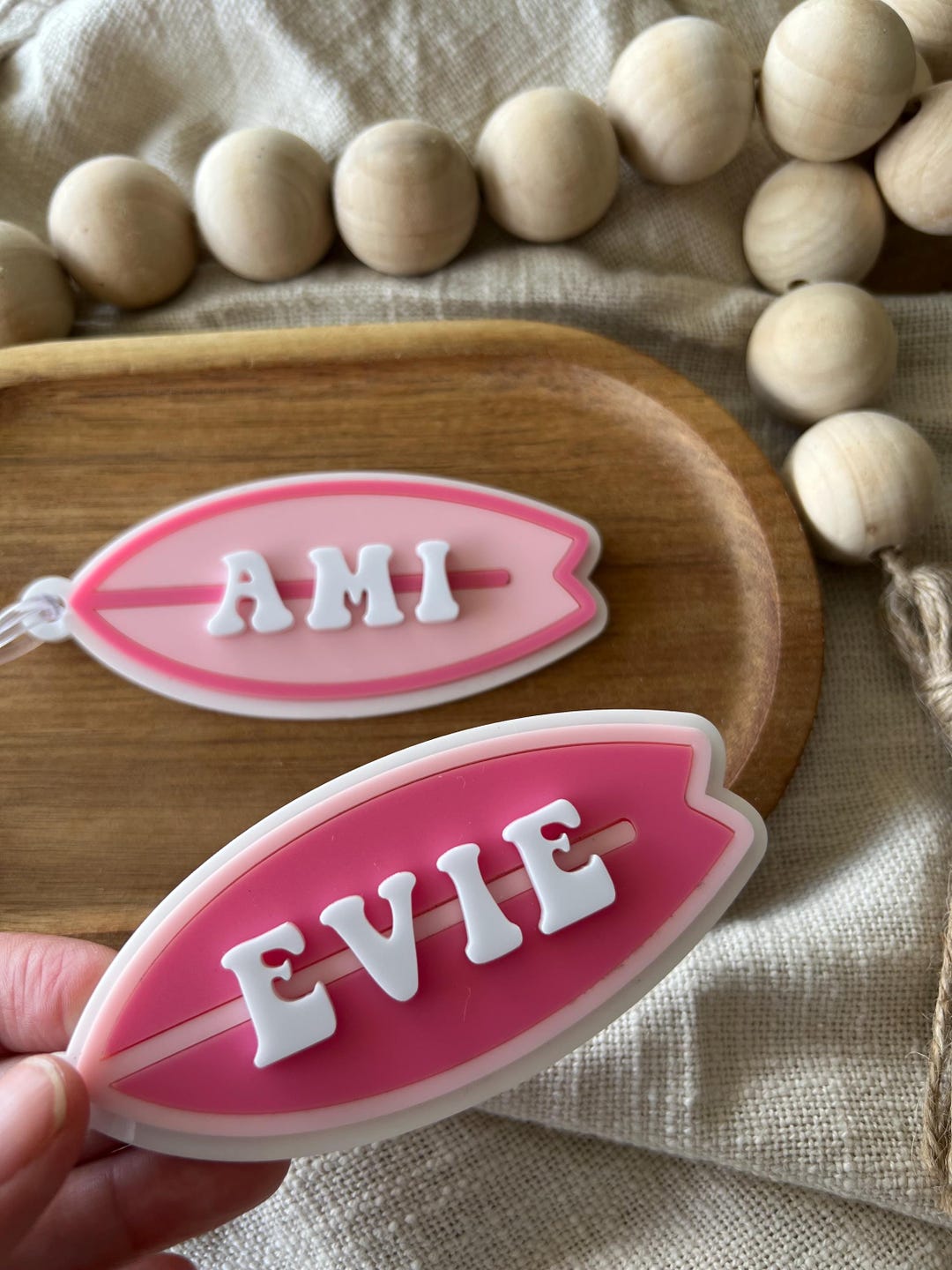 Personalized Surfboard Acrylic Name Tag: Kids Backpack Keychain - Etsy