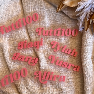 Acrylic Keyring | Personalised Keychain | Custom Name Bag Tag | School ...