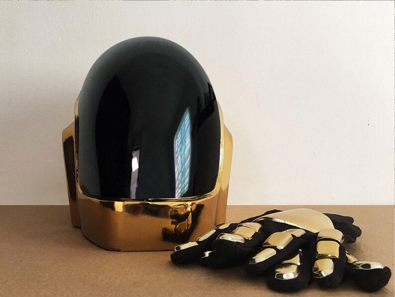 DAFT PUNK Guy Manuel Helmet Chrome Finished Includes Gloves and Pendant ...