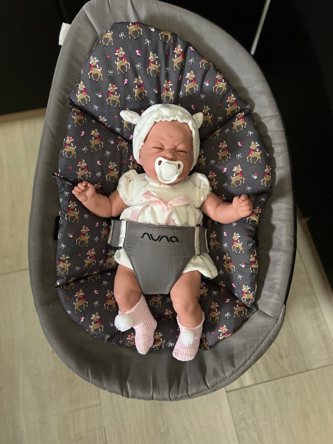 Insert Small Cushion for Nuna Leaf Grow and Curve Bouncer Bambi Gray ...