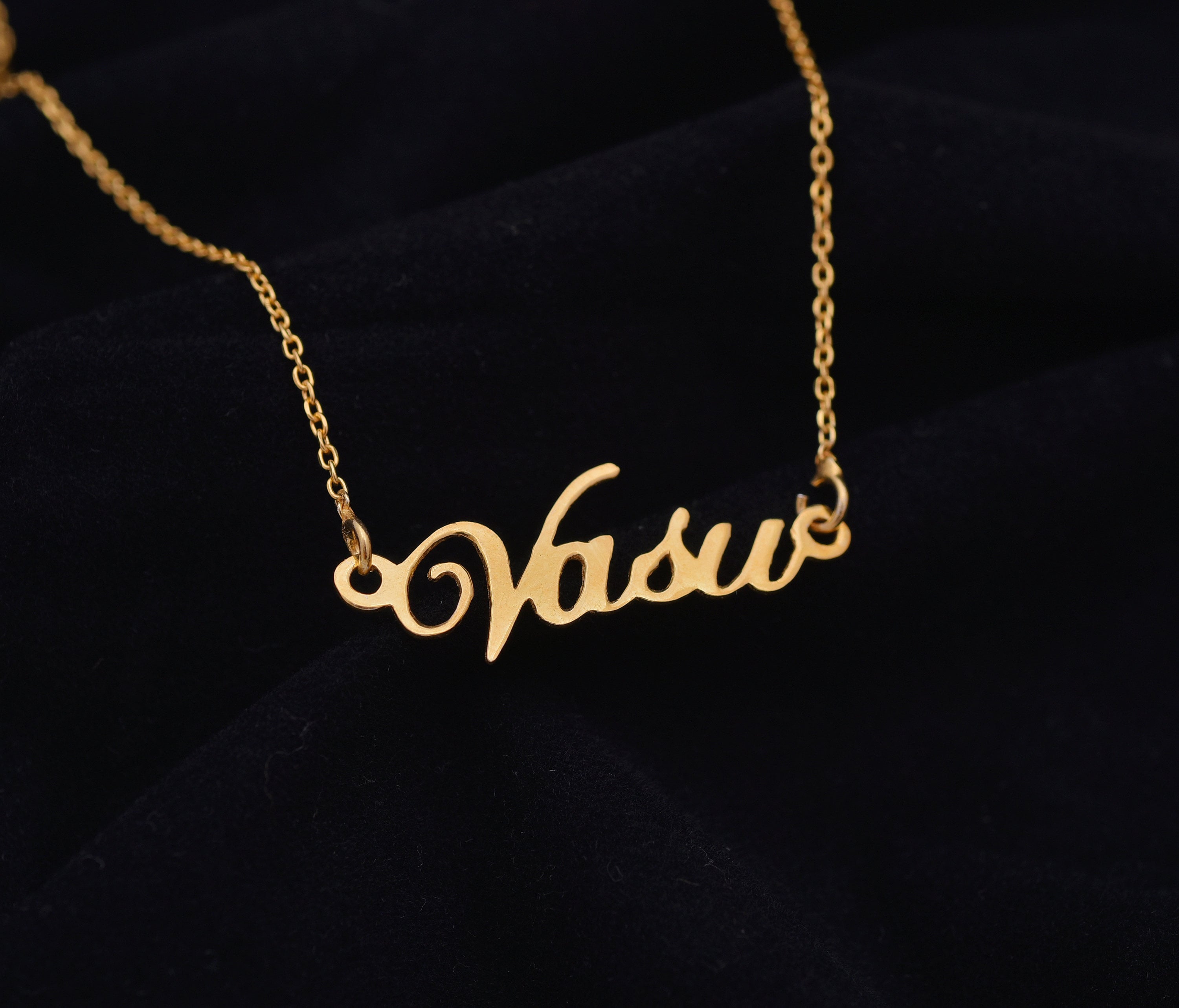 Custom Name Necklace 18k Gold Plated Name Necklace 925 Silver