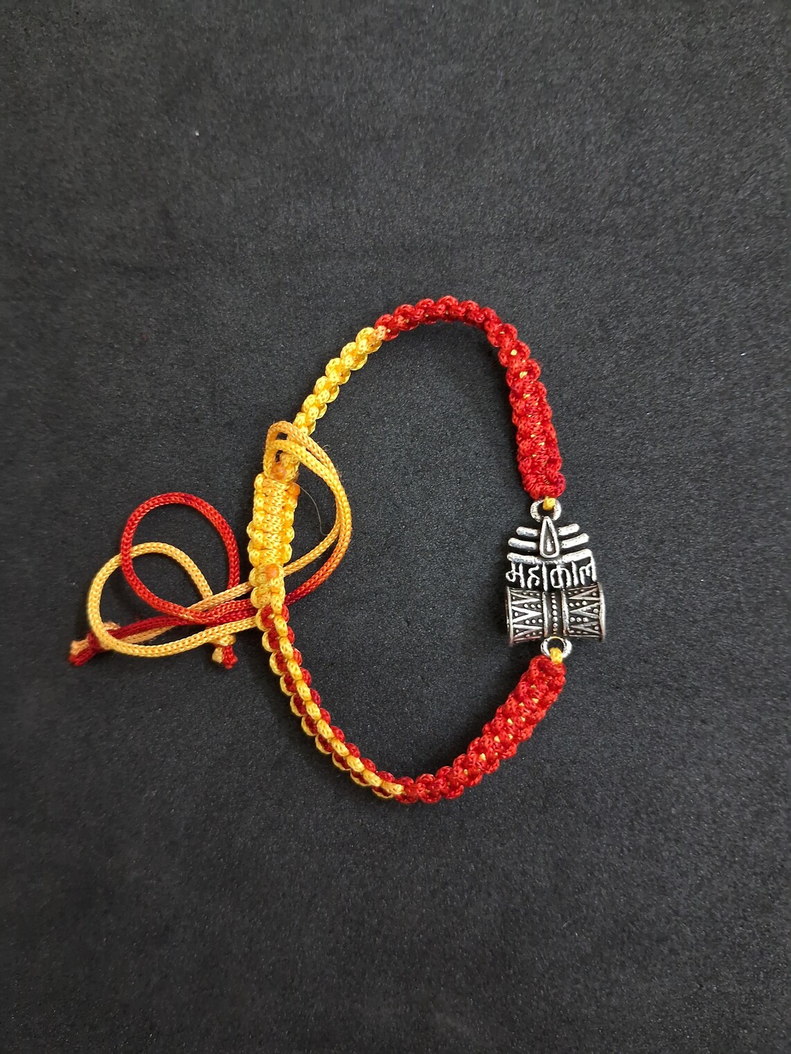 Mahakal Trishul Damroo Thread Bracelet, 925 Sterling Silver Lord Shiva ...