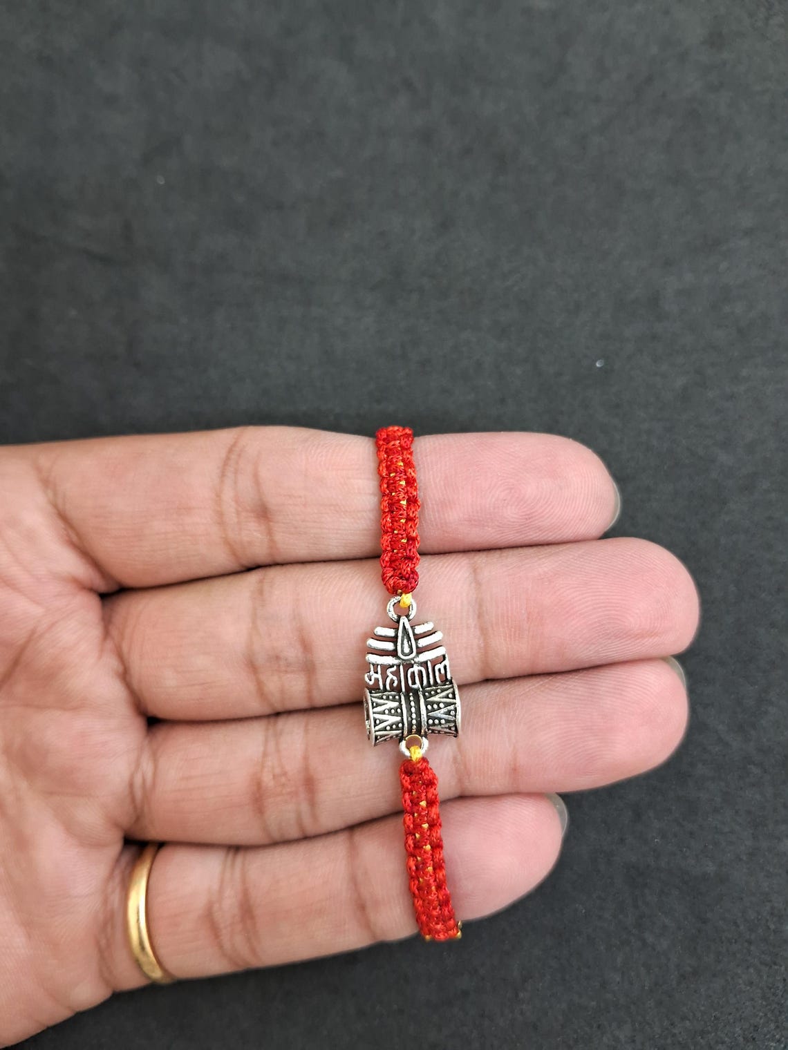 Mahakal Trishul Damroo Thread Bracelet, 925 Sterling Silver Lord Shiva ...