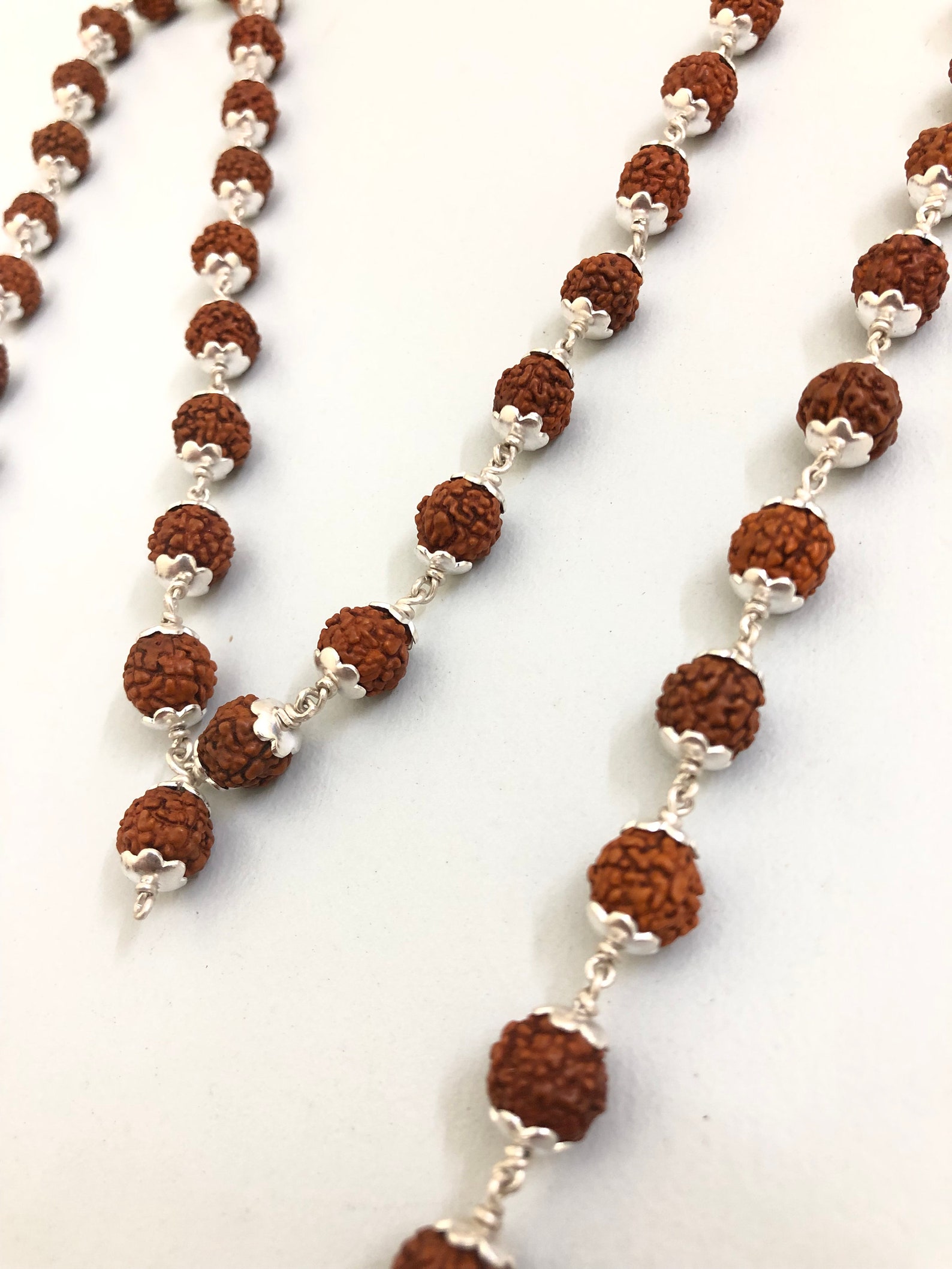 Buy Rudraksh Rosary, 925 Solid Silver Rudraksh Chain, 541 Beads 8 MM ...