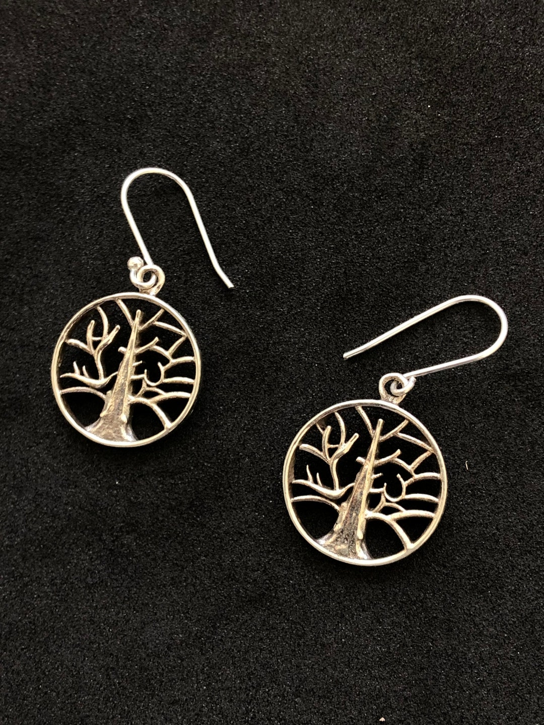 Minimal Tree of Life Drop Earring 92.5 Sterling Silver Tree of Life ...