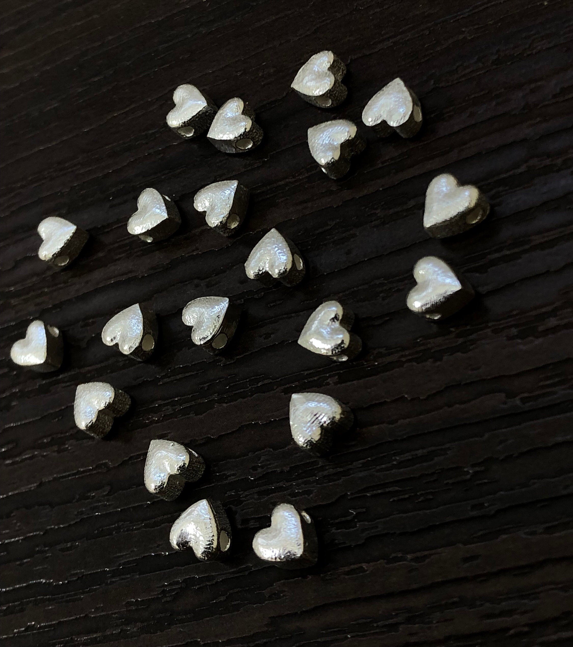 5mm 10pcs Heart Spacer Bead, 92.5 Sterling Silver Bead, Silver Spacers ...