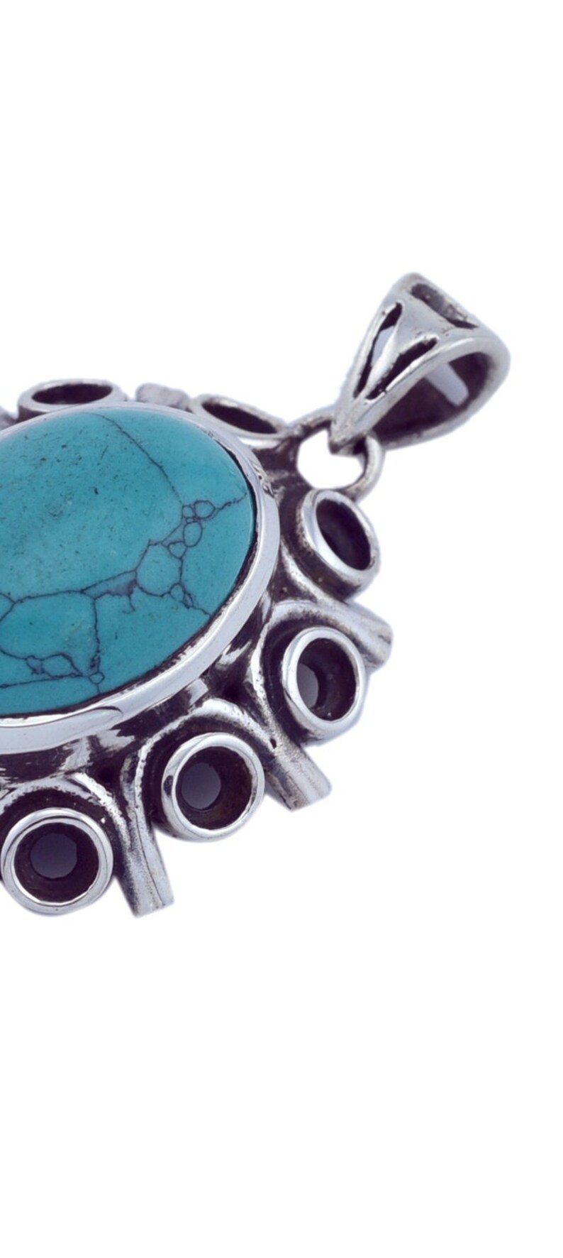 Natural Turquoise Pendant Handmade Bali Pendant Oxidized - Etsy