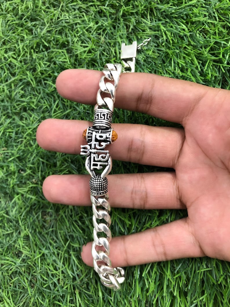Buy Mahadev Bracelet 925 Sterling Silver Curb Bracelet Oxidized ...