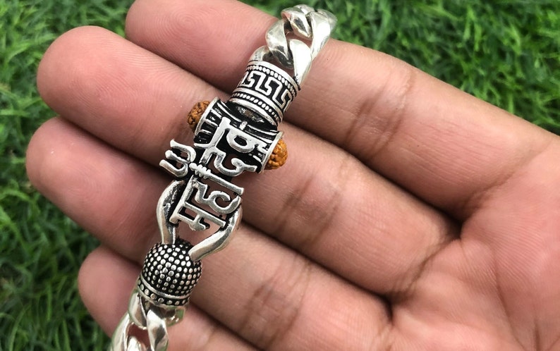 Buy Mahadev Bracelet 925 Sterling Silver Curb Bracelet Oxidized ...
