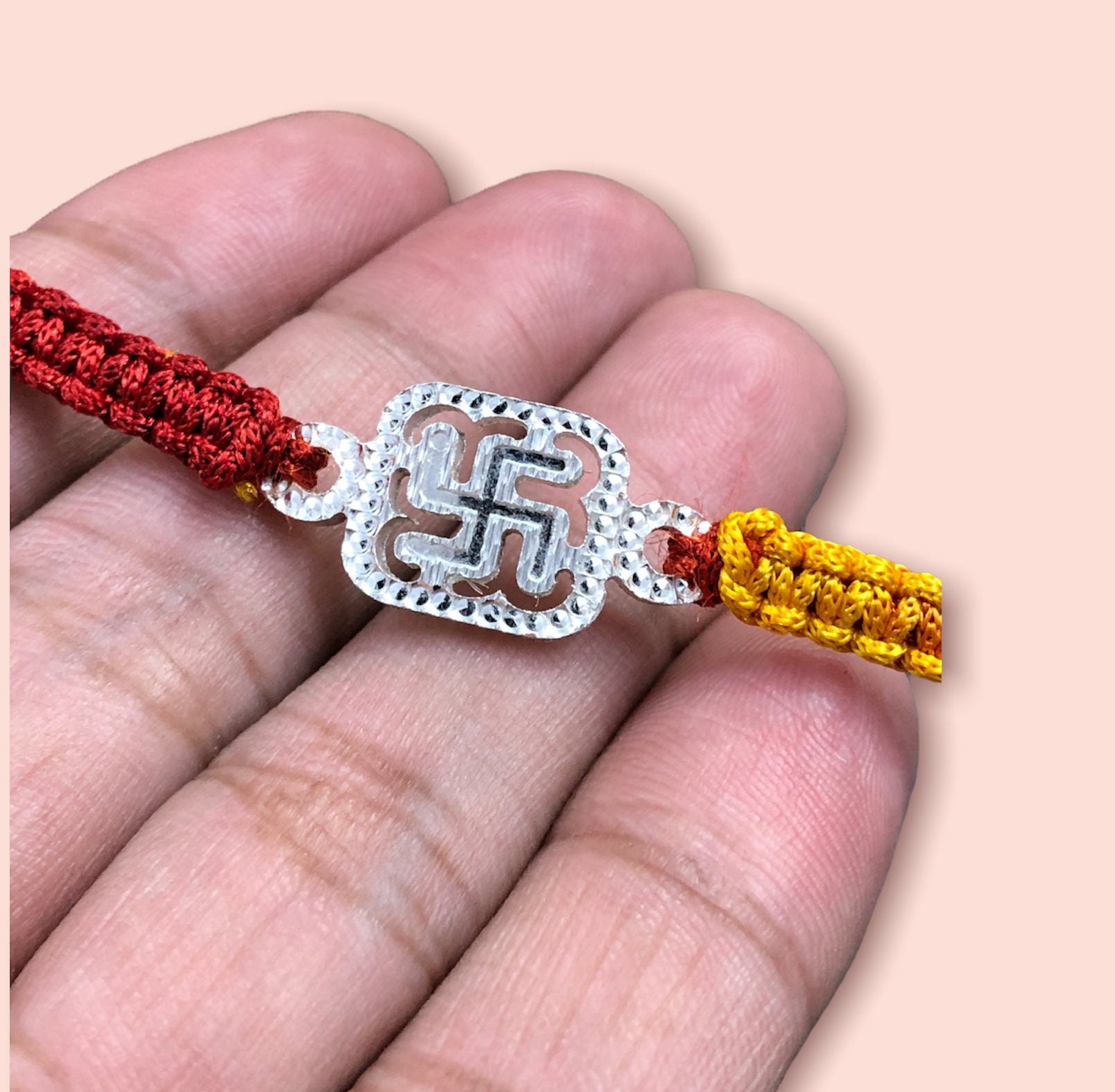 925 Sterling Silver Rakhi Silver Swastik Design Rakhi - Etsy