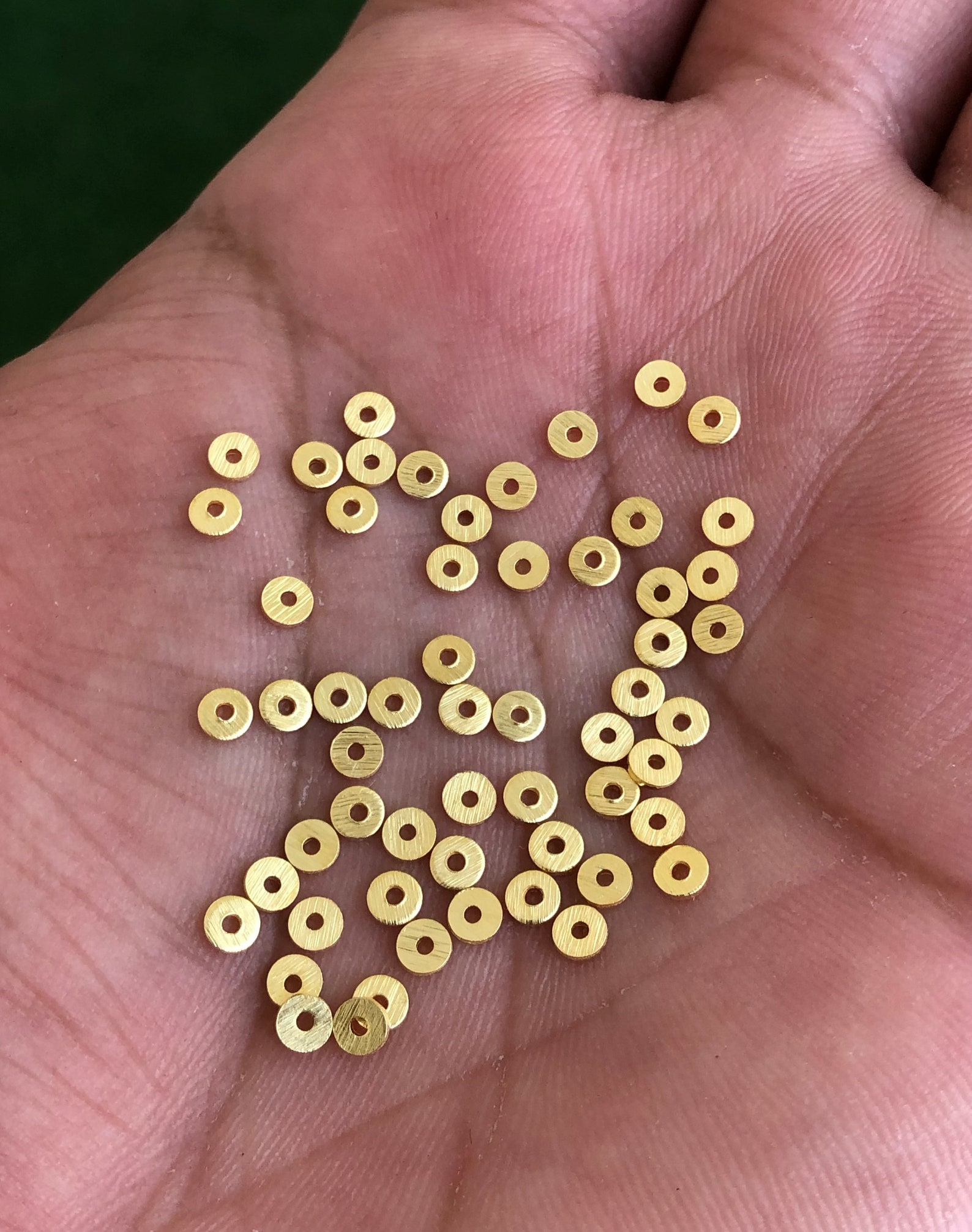 4mm 50pc Gold Disk Spacer for Jewelry Making, 92.5 Sterling Silver ...