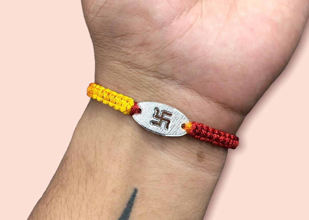 92.5 Sterling Silver Rakhi, Rakhi for Men Brother's Sister, Indian ...