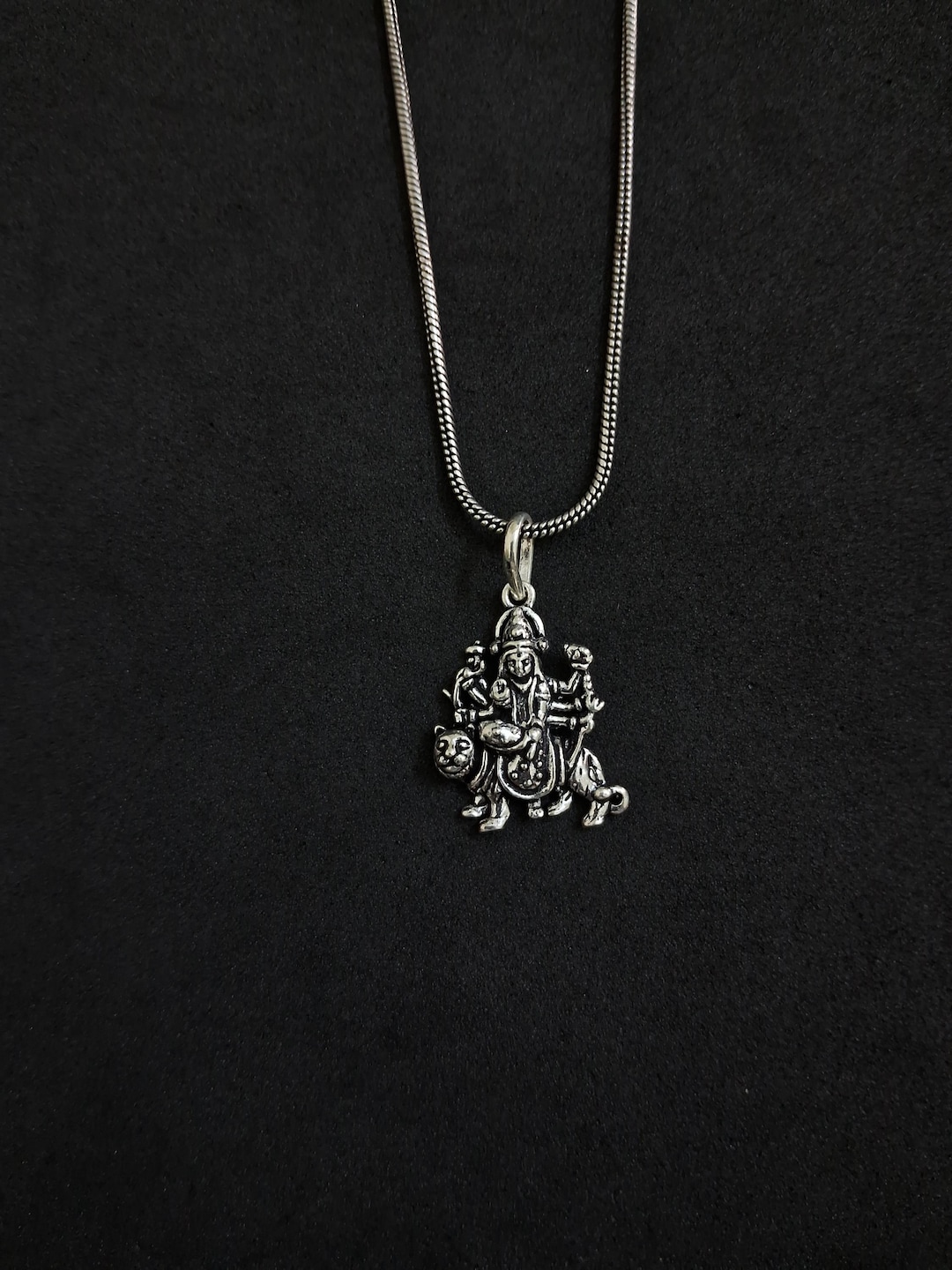 Goddess Durga Maa Pendant, Good Luck Pendant, 925 Sterling Silver ...