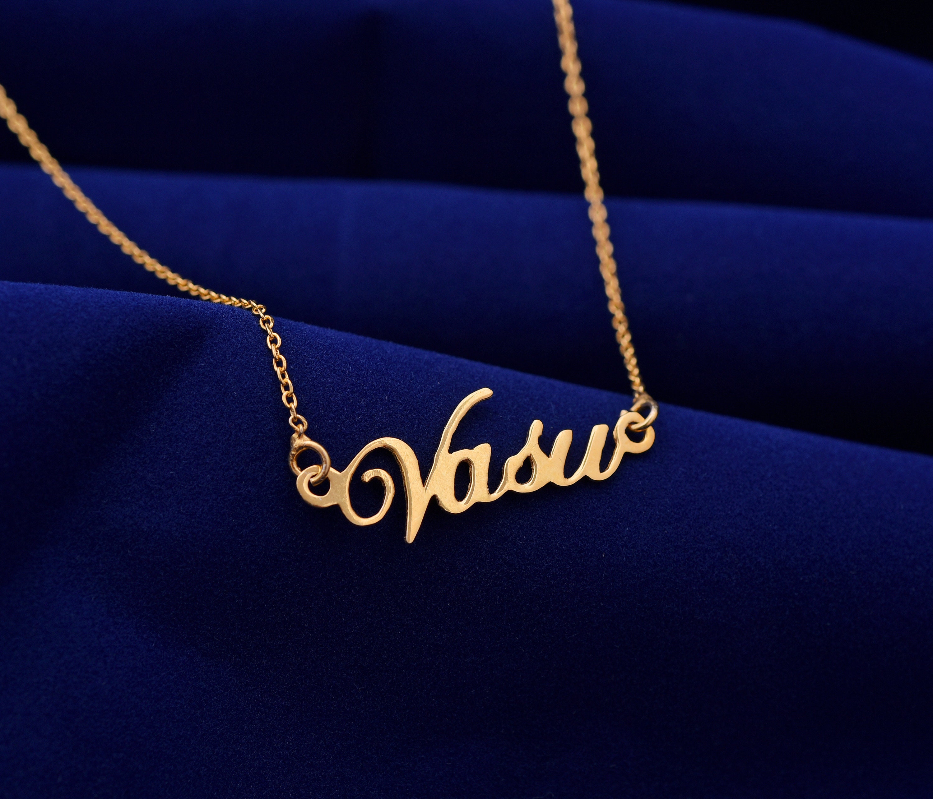 Custom Name Necklace 18k Gold Plated Name Necklace 925 Silver