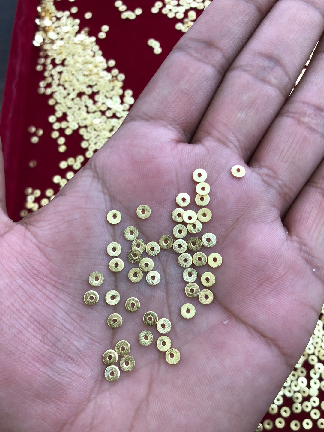 4mm 50pc Gold Disk Spacer for Jewelry Making, 92.5 Sterling Silver ...