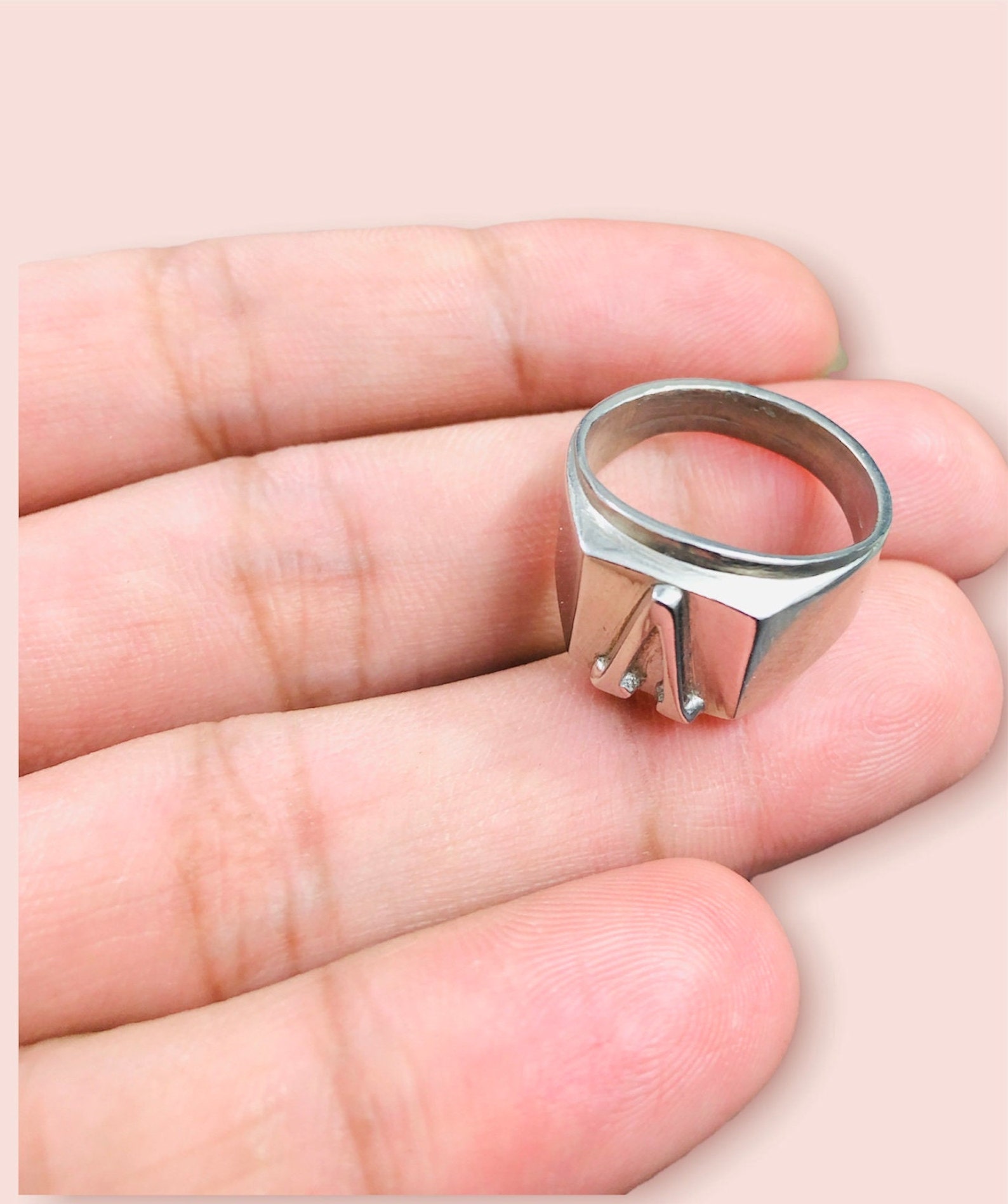 Chunky Initial Ring, 92.5 Silver Ring, Men's Initial Ring, Women ...