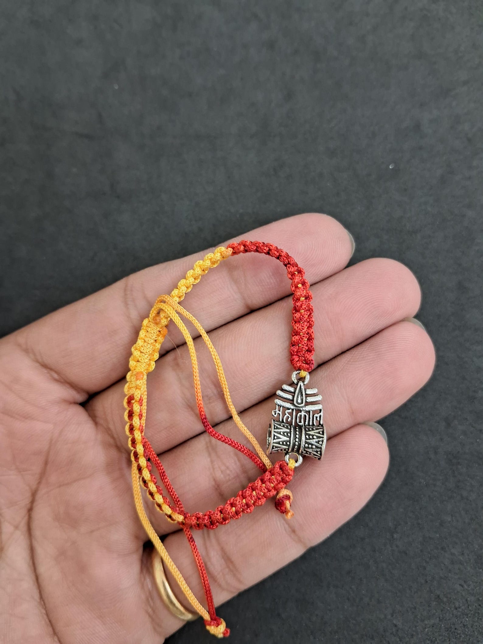 Mahakal Trishul Damroo Thread Bracelet, 925 Sterling Silver Lord Shiva ...