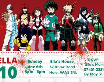 Anime Invitations | Etsy