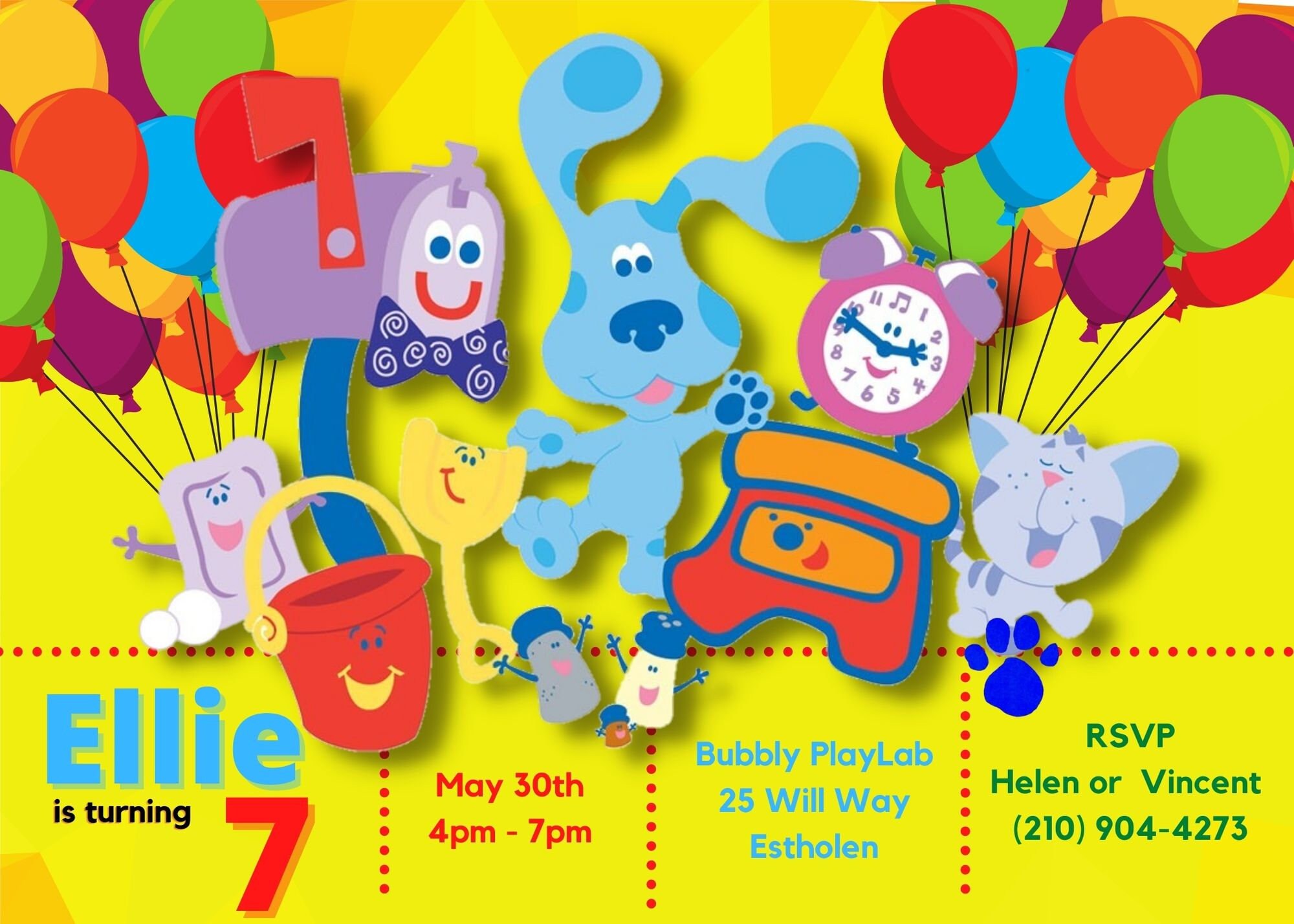 Blues Clues Invitation Blues Clues Birthday Invitation Etsy