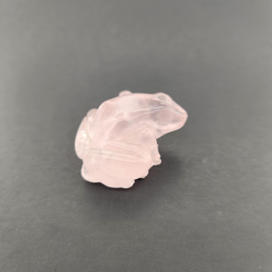 Hand Carved Rose Quartz Frog. - Etsy