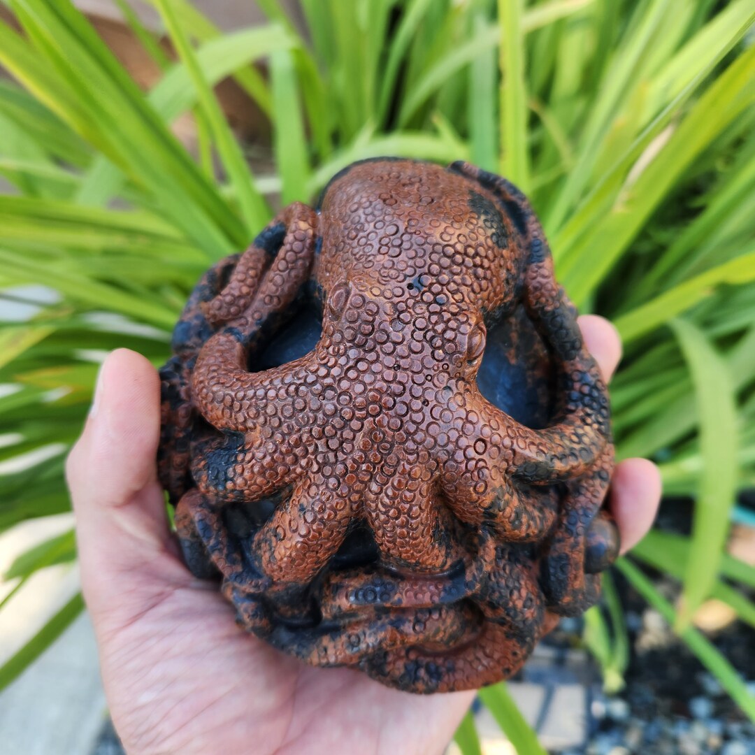 Octopus Carving Handcarved in Red Obsidian - Etsy