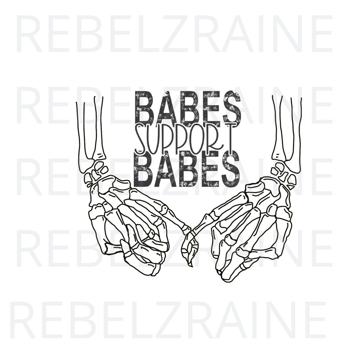 Skeleton Pinky Promise Babes Support Babes PNG - Etsy
