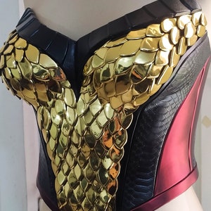 Snake Scale Gold Overbust Corset Inspired by Aladdin Cosplay Costume ...