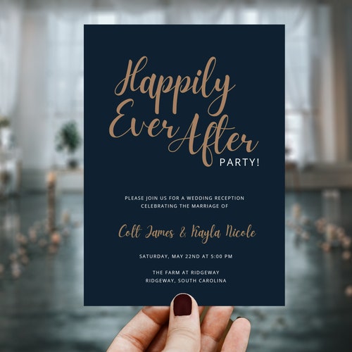 Wedding Reception Invitation Template Second Wedding | Etsy