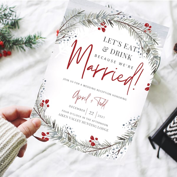 Christmas Eve Wedding Invitation - Etsy
