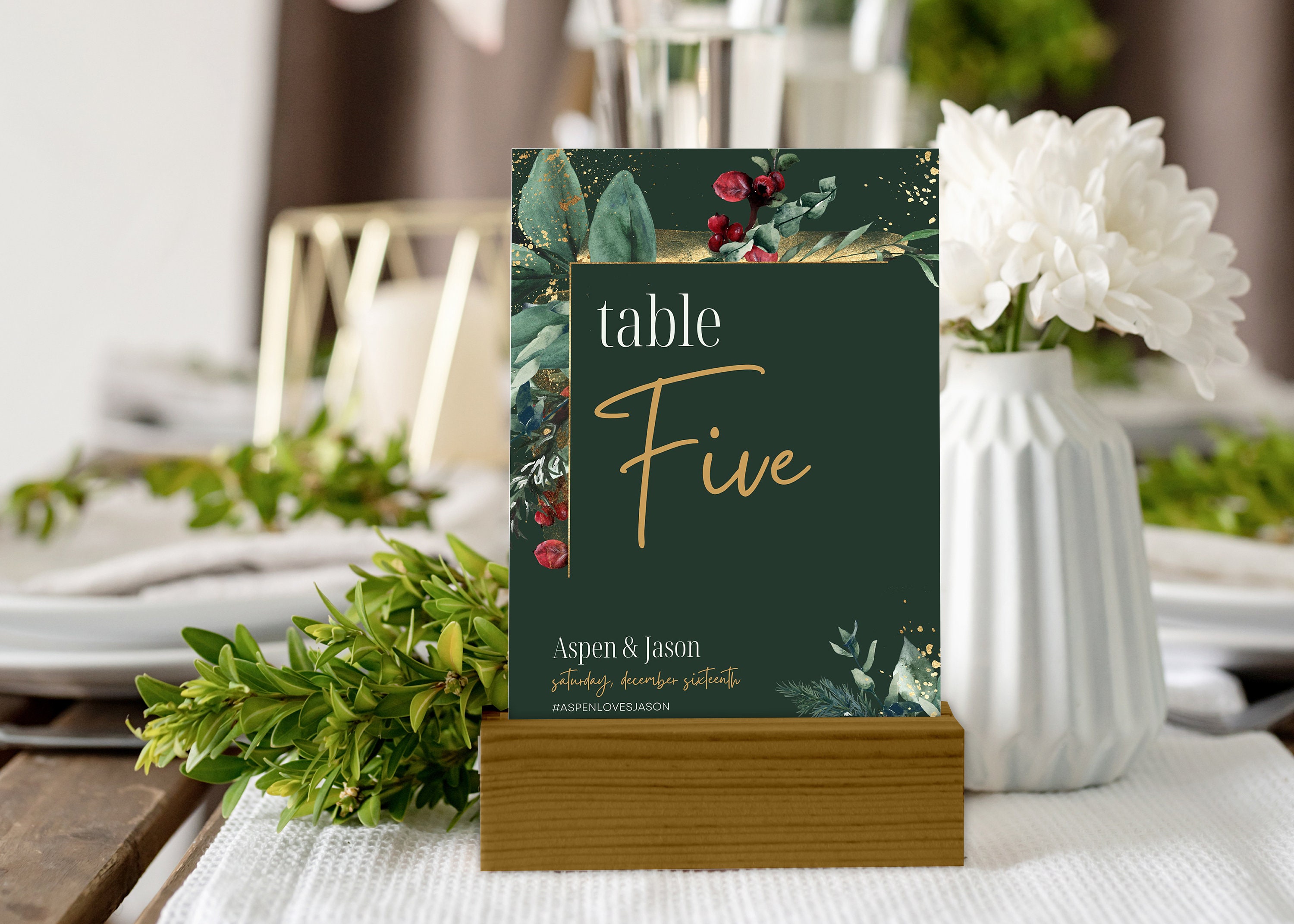 Winter Wonderland Wedding Reception Table Card Enchanting Template ...