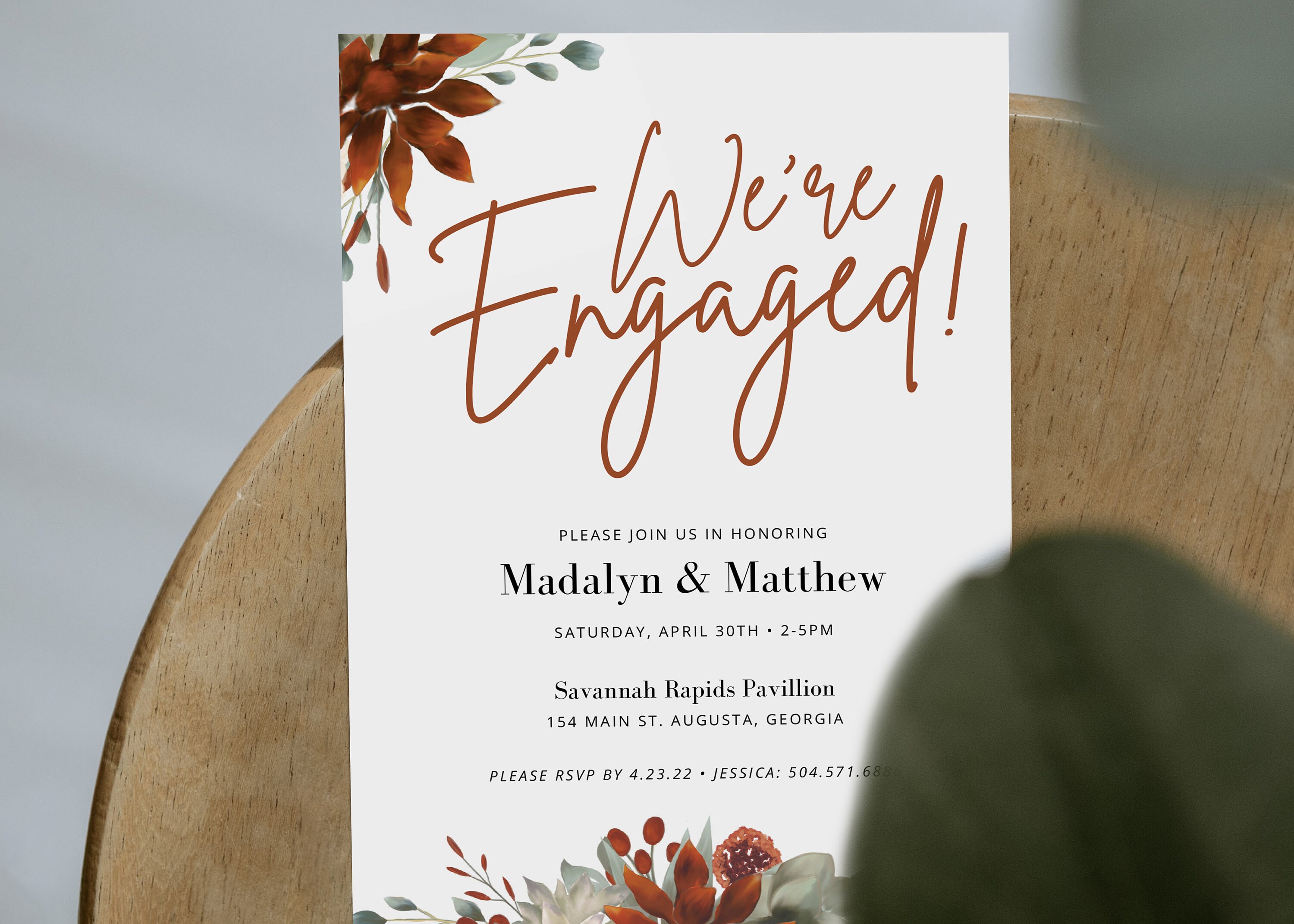 MADALYN Fall Engagement Party Invitation DIY Printable - Etsy