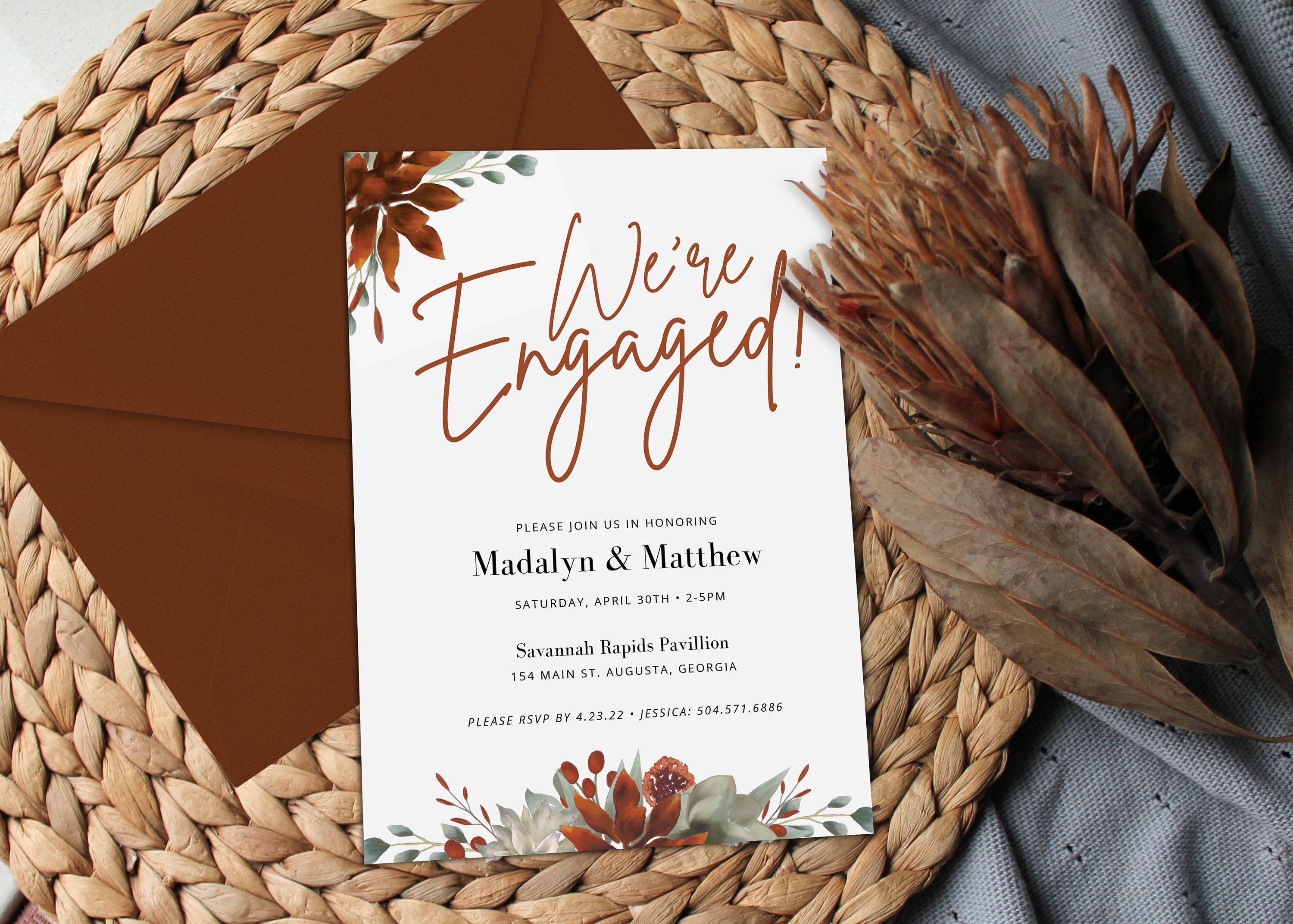 MADALYN Fall Engagement Party Invitation DIY Printable - Etsy