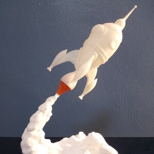 Retro Sci Fi Rocket Taking off Launch Blast off 3D Printed Sculpture - Etsy