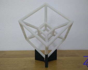 Tesseract Hypercube 3D Printed 4th Dimension Physics Geometry | Etsy