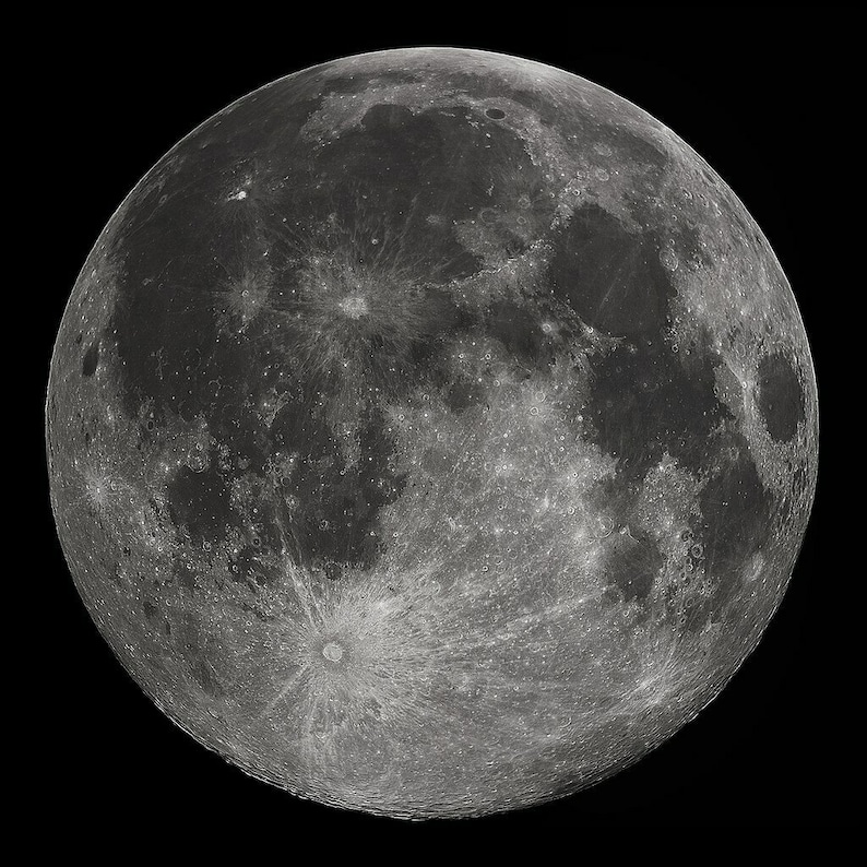 Full Moon Near Side Disk Close up Space Celestial Astronomy Photo ...
