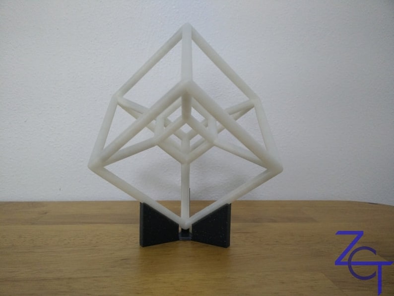 Tesseract Hypercube With Stand 3D Printed 4th Dimension - Etsy