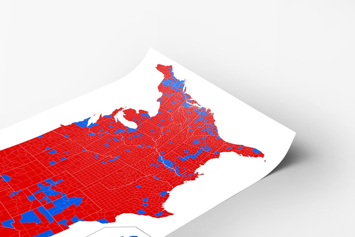 U.S. County Electoral Map 2024 Presidential Election Trump Harris ...