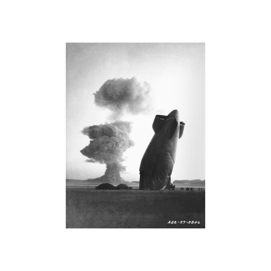 Blimp Crashed by Nuclear Weapon Test Mushroom Cloud Photo Poster Art ...