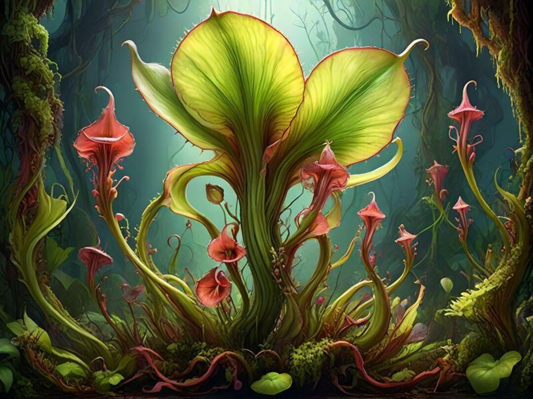 Alien Otherworldly Carnivorous Plants Space Poster Art Print 18 X 24 in ...