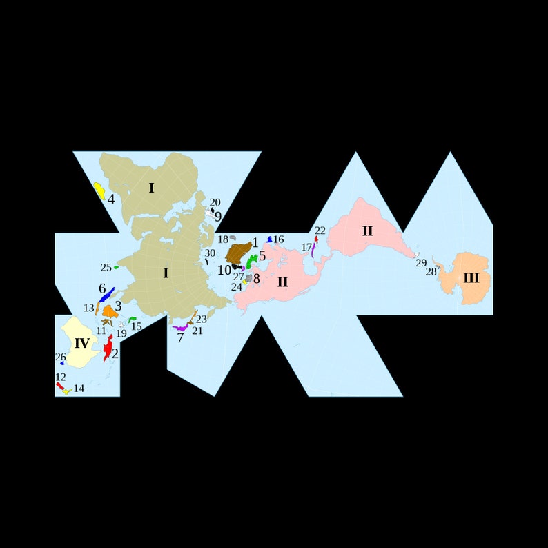 Buckminster Fuller Dymaxion Projection Earth World Map Nations - Etsy