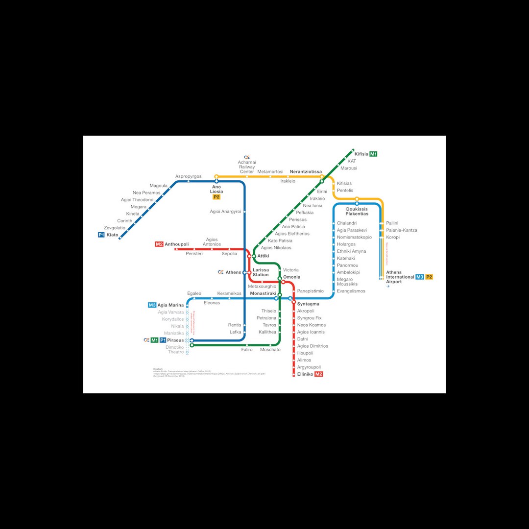 Athens Greece Metro System Subway Diagram Map Train Rail Railroad - Etsy