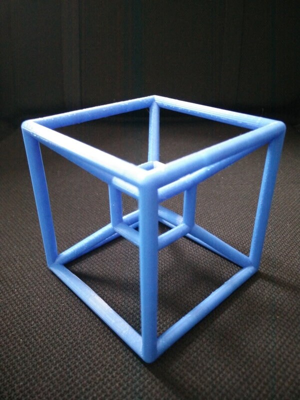 Tesseract Hypercube 3D Printed 4th Dimension Physics Geometry Sculpture ...