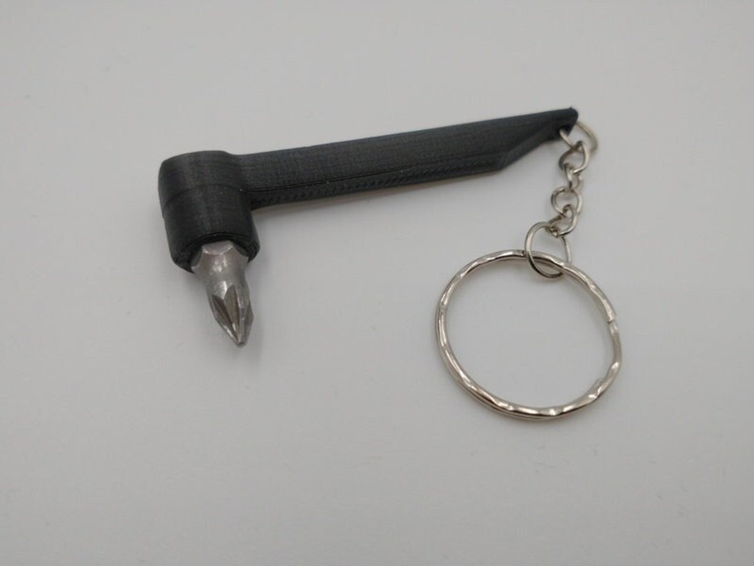 Small Mini Right Angle Hex Bit Screwdriver Handle Keychain Holder Pick ...