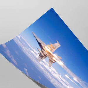 F/A-18 Fighter Jet Firing Rockets Flares Arabian Sky Art Photo Poster ...