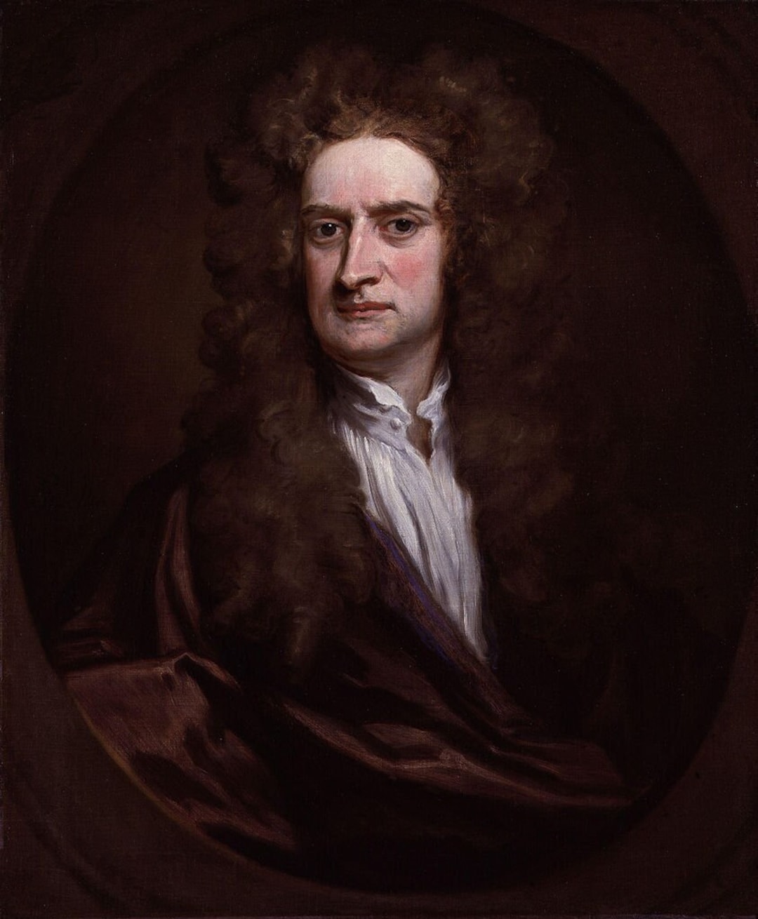Portrait of Sir Isaac Newton by Godfrey Kneller 1702 Art Painting Print ...