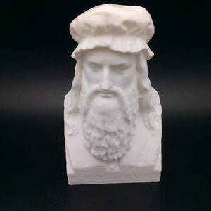 Leonardo Davinci Bust 3D Printed Sculpture State Figure Figurine 4 in ...