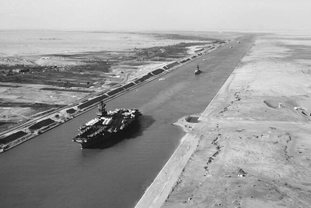 USS America Aircraft Carrier Suez Canal Egypt Aerial Photo Poster Art ...